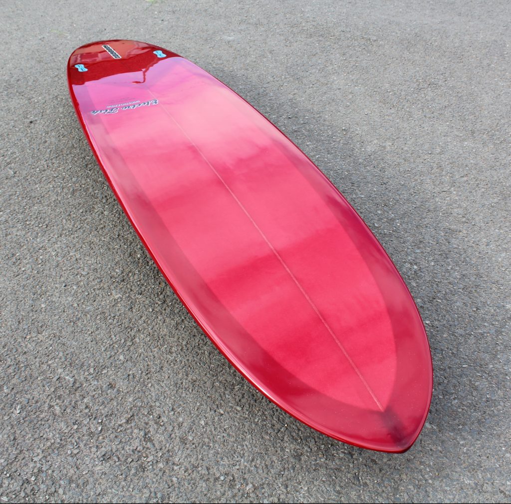 8’0 Midlength Surfboard In Deep Red Gloss
