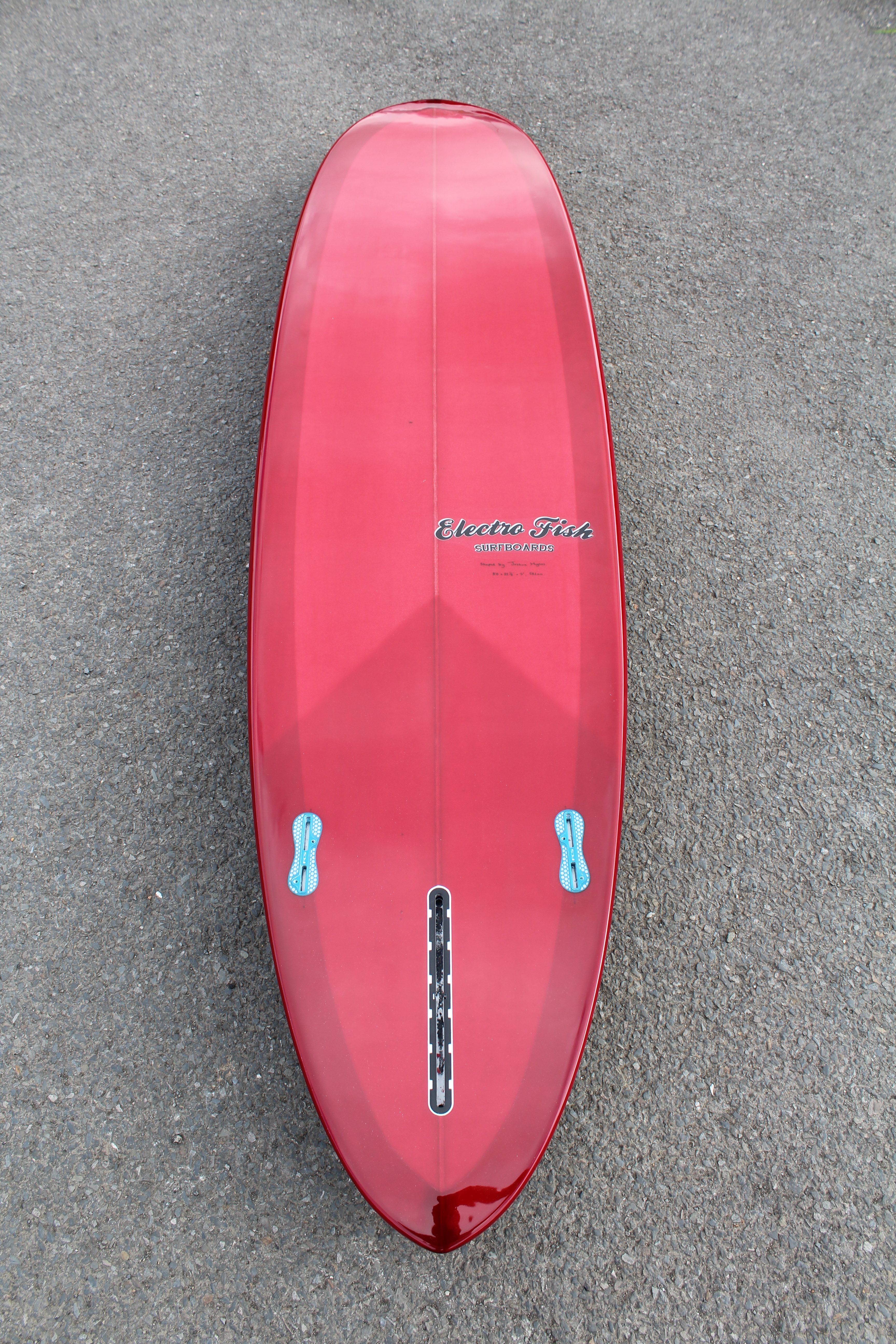 8'0 Midlength Surfboard In Deep Red Gloss - Electrofish Surfboards
