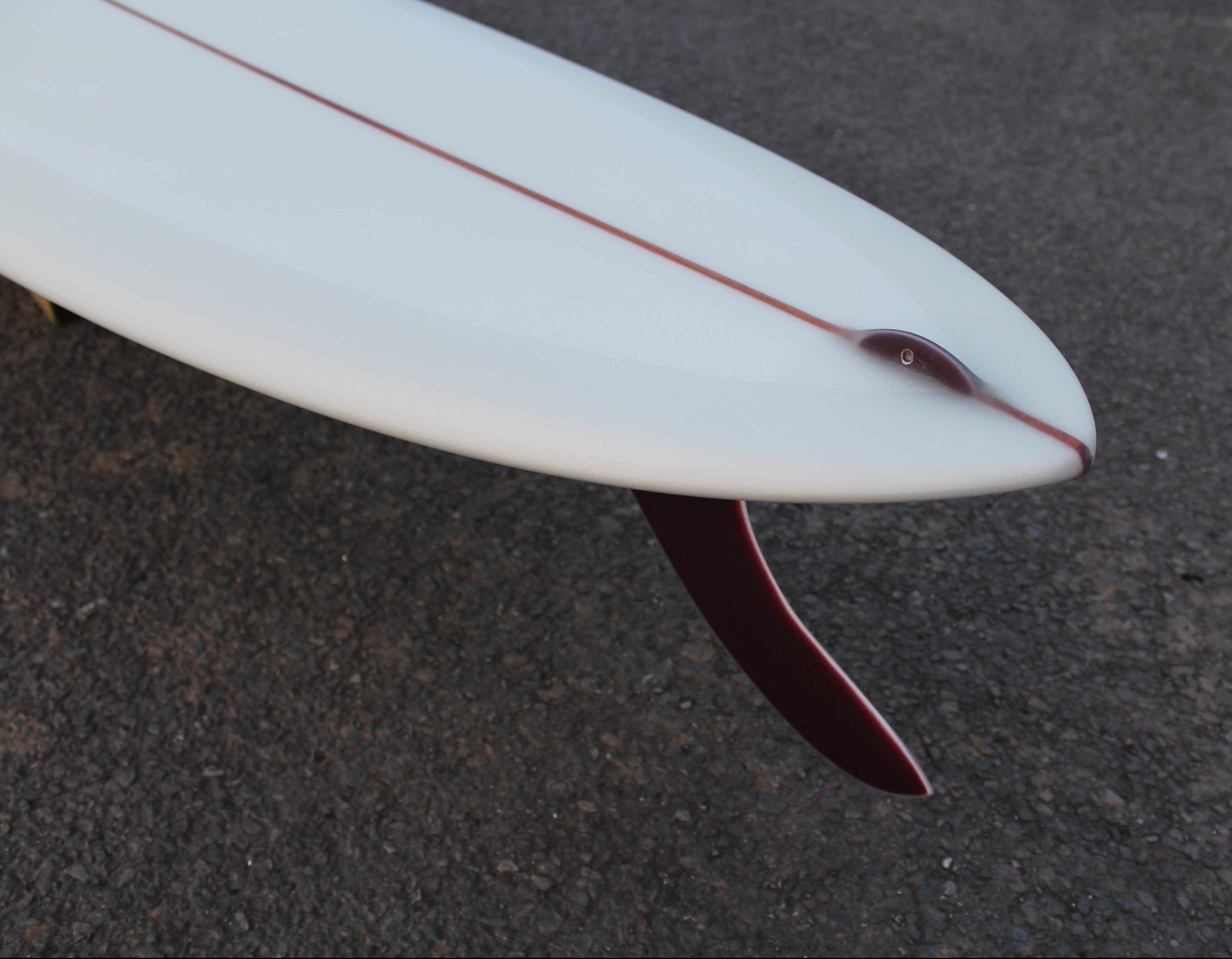 Classic Volan Pintail Longboard Glass On Fin Leash Loop